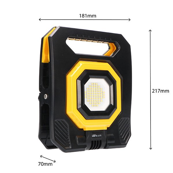 LED bouwlamp oplaadbaar | 6500K | 1500 lumen | IP54 | 15W 123led 123led.nl
